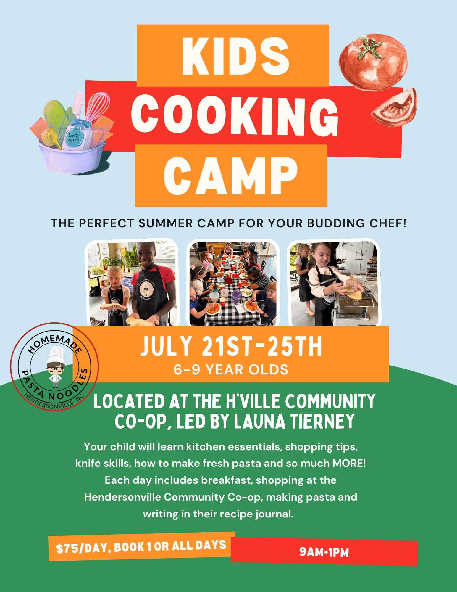 July 24 || Kids Cooking Camp @ The Hendersonville Community Co-op ...